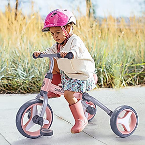 XIAPIA 4 in 1 Tricycle for Toddlers Age 2-5, Folding Toddler Bike& Toddler Tricycle& Baby Balance Bike with Adjustable Seat and Detachable Pedal, Ride-on Toys for 2 3 4 5 Years Old Boys Girls Birthday