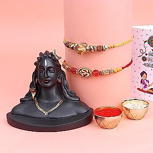 SATVIK Adiyogi for Car Dashboard Idol/Murti/Statue Aadiyogi Shiv Black Matte Finish Idol Murti for Mandir/Temple and Home