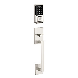 Kwikset Halo Touchscreen Wi-Fi Smart Door Lock with San Clemente Handleset, Keyless Entry Electronic Deadbolt Door Lock, No Hub Required App Remote Control, with SmartKey Re-Key Security, Satin Nickel