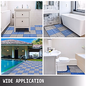 Happybuy Tiles Interlocking 25 PCS Gray, Drainage Tiles 12x12x0.5 Inches, Deck Tiles Outdoor Floor Tiles, Outdoor Interlocking Tiles, Deck Flooring for Pool Shower Bathroom Deck Patio Garage