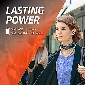 Plantronics BackBeat GO 410 Wireless Headphones, Active Noise Canceling Earbuds, Bone