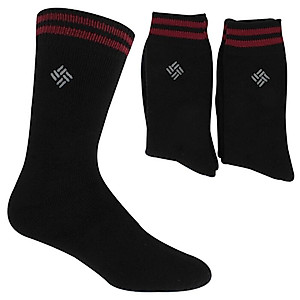 Columbia Men's Medium-Weight Fleece-Lined Thermal Crew Socks (BLACK)