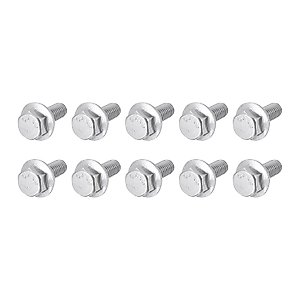 METALLIXITY Flanged Hex Head Bolts (M6x12mm) 50pcs, Hexagon Serrated Flange Bolt Carbon Steel Screw - for House Construction Hardware Fasteners