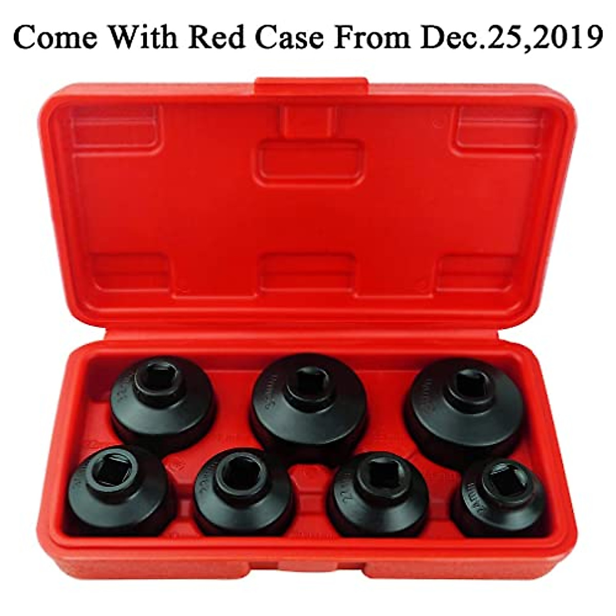 iBetter 7-Piece Oil Filter Wrench Set, Black, Aluminum, 24mm-38mm