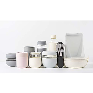 W&P Porter Glass Water Bottle w/ Protective Silicone Sleeve | Terrazzo Blush 20 Ounces | On-the-Go | Reusable Bottle for Coffee, Tea and Water | Portable