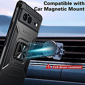 ANTSHARE for Google Pixel 6 Case with Screen Protector, Military Grade Dual Layer Shockproof Heavy Duty Protective Phone Case with Magnetic Kickstand Car Mount Holder for Pixel 6 5G 2021 6.4’’(Black)