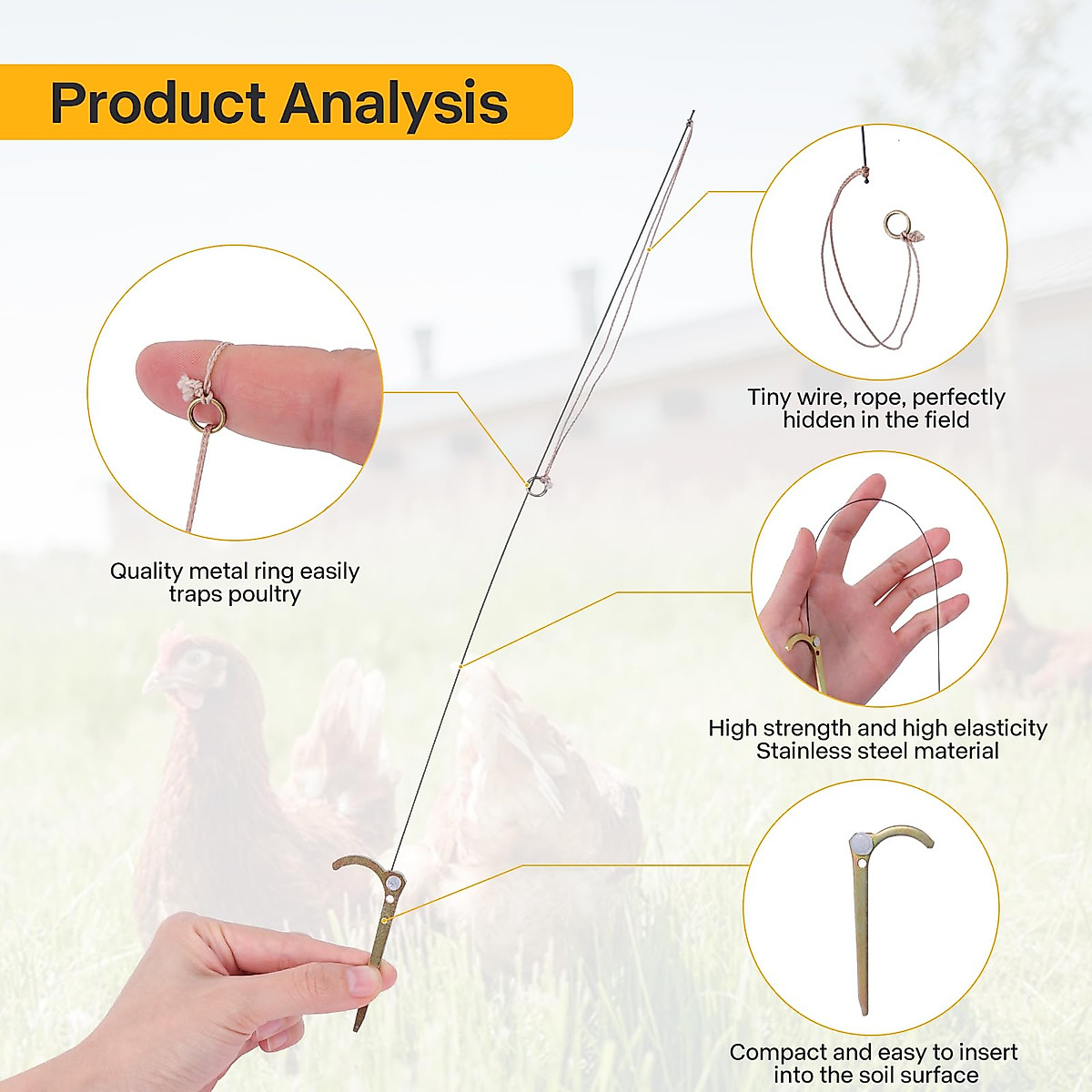 Hunting Trap for Birds Bird Trap for Chicken, Pheasant，Wild Duck, Partridge Mallard and Other Birds Tying Birds' feet Won't Hurt Them