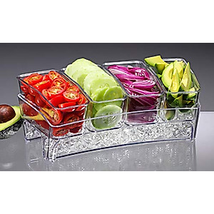 Prodyne Acrylic SB-6 Condiment Bar On Ice, Clear