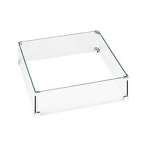 Hiland AWS-SQ22 Fire Pit Glass Square Wind Screen, Square, Clear