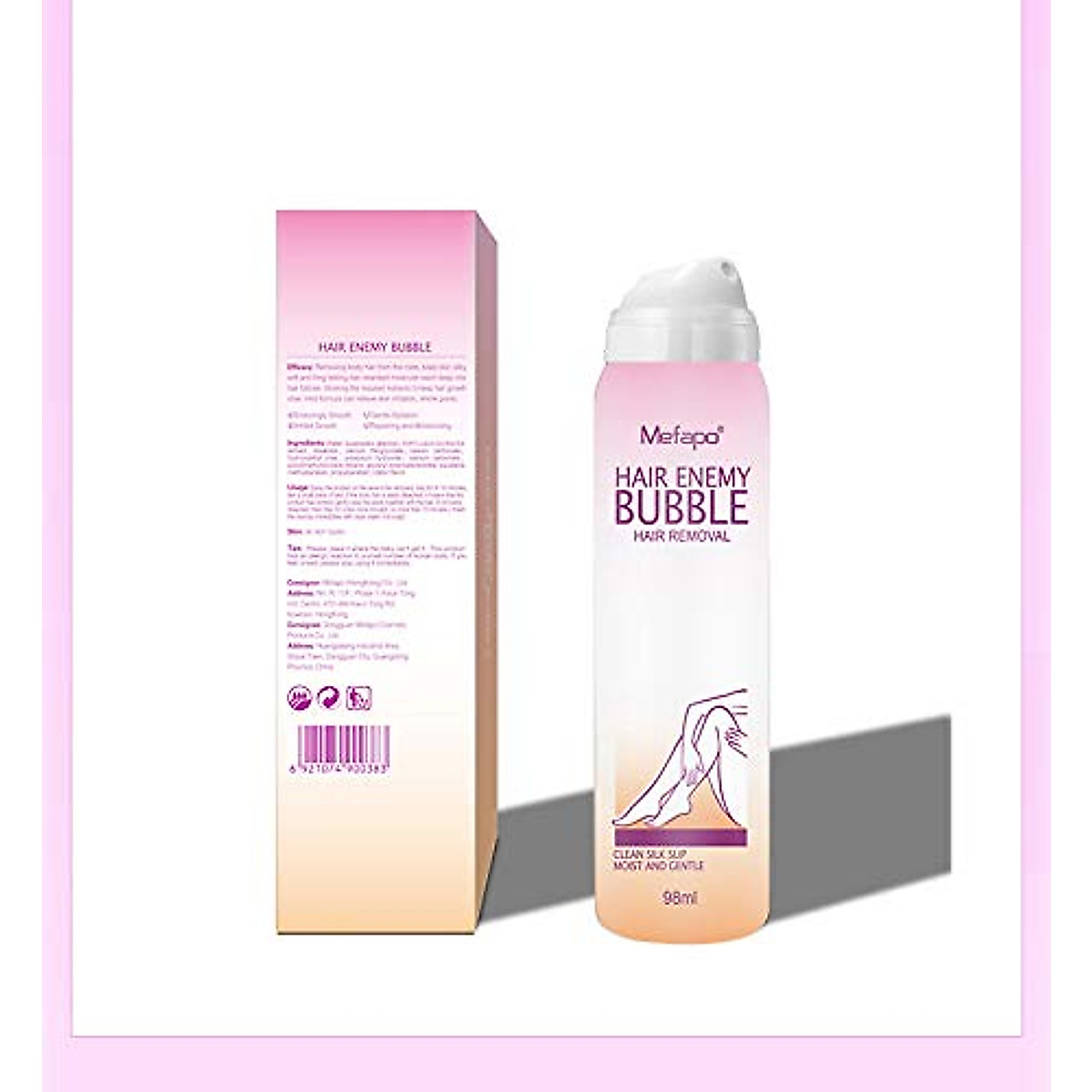 MEFAPO Painless Hair Removal Cream,Depilatory Bubble Wax Body Bikini Legs Hair Remover Foam Mousse in Spray Bottle Pomades Waxes (2 Bottles)