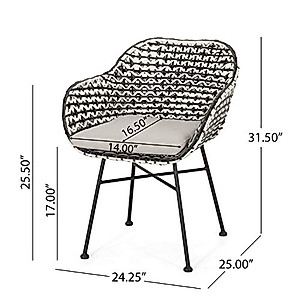 Christopher Knight Home Dining Chair, Beige + Black + White + Matte Black