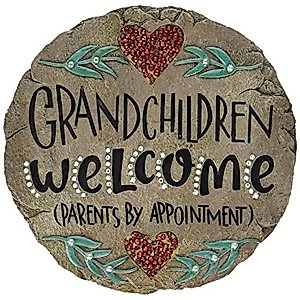 Carson Home Accents Beadworks Grandchildren Welcome Garden Stone ,Resin(10154)