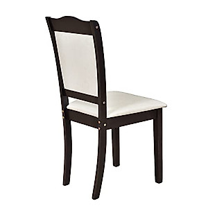 ODC 5-Piece Dining Sets for 4, 40” Wood Rectangular Table & 4 High Back Upholstered Chairs for Space Home Family Dinette, Breakfast Nook, Simple Style, Espresso