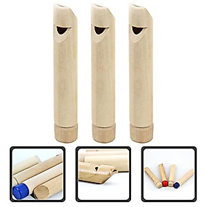 Zerodeko 3Pcs Wooden Whistle, Slide Whistle Toys for Kids Small Flute Music Instruments Sound Toys Early Educational Musical Toys Christmas Stocking Stuffers Gifts for Kids Children Toddler (Wood)