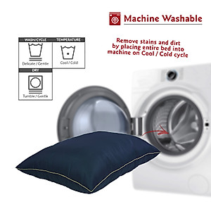 Majestic Pet Rectangle Large Dog Bed Washable – Non Slip Comfy Pet Bed – Dog Crate Bed Super Value Pillow Dog Bed – Dog Kennel Bed for Sleeping - Dog Bed Large Breed 46 x 35 Inch – Solid Blue