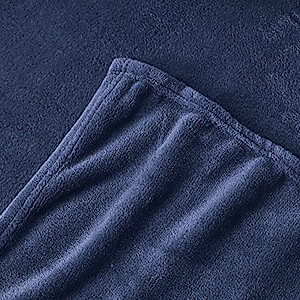 RUIKASI Fleece Throw Blanket Single - Plush Fuzzy Flannel Blanket Navy Blue for Single Size Bed, Super Soft Warm Blanket for Sofa and Couch, Fluffy Blanket 50x60 Inches