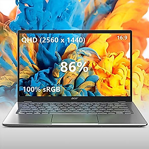 Acer Swift 3 Intel Evo Thin & Light Laptop | 14" QHD 100% sRGB | Intel Core i7-1260P | Intel Iris Xe Graphics | 16GB LPDDR4X | 512GB SSD | Killer Wi-Fi 6E AX1675 | Windows 11 Home | SF314-512-78JG