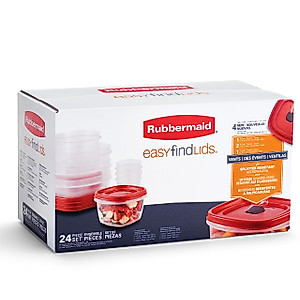 Rubbermaid Assorted Food Storage Container Set - Case of: 1; Each Pack Qty: 24; Total Items Qty: 24