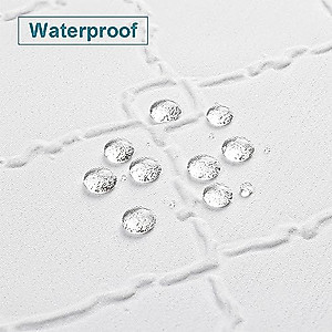 Lecloud White Shower Curtain for Bathroom, 3D Embossed Geom Pattern Hotel Quality Bathroom Shower Curtain, Machine Washable Waterproof Fabric Bath Curtain for Bathroom and Bathtubs, 72" Wx72 L