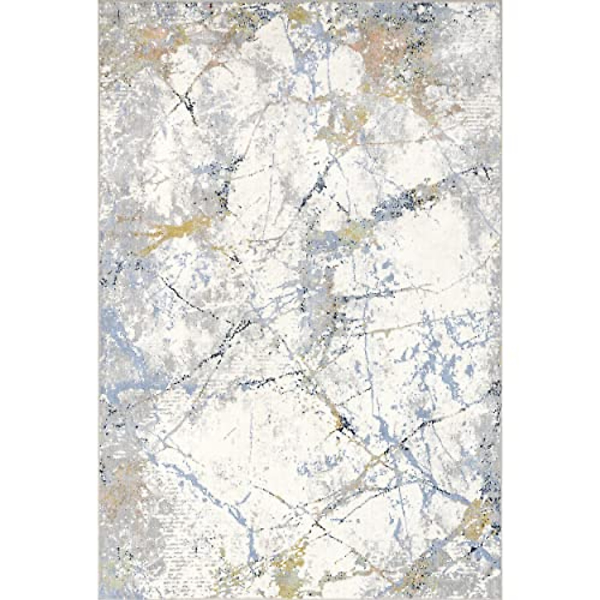 nuLOOM Luca Abstract Splatter Machine Washable Area Rug, 7' 10" x 10', Beige