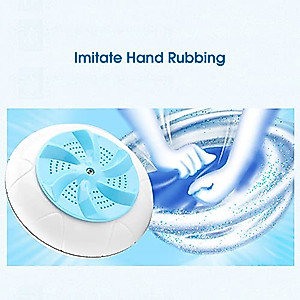 Portable Mini Washing Machine, Ultrasonic Turbine Washing Machine USB Turbo Washer Laundry Machine for Home, Travel, Business Trip, RV, Apartment, Dorm (Blue)