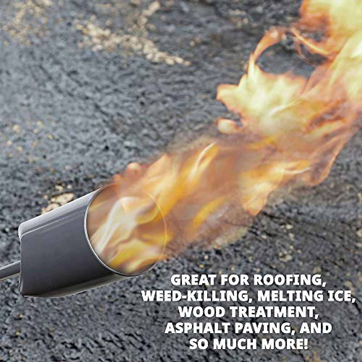 Ivation 500,00 BTU Propane Torch, Heavy Duty Weed Burner, Extra Long 10’ Hose, Adjustable Flame Control & Flint Ignitor, Outdoor Weed Killer for Weeds, Snow Melting, Roofing, Roads & More