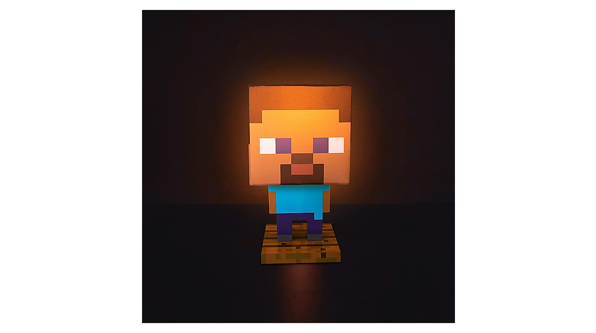 Minecraft Steve 13-Inch LED Desk Lamp - Official Gaming Mood Light