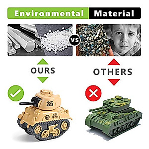 Pull Back Military Vehicles Tank Toys for Boys, 8 Pull Back Toy Army Tanks with Army Men Military Road Sign, Small Diecast Tanks Military Toy Army Car Truck Toys Gift for Kids Age 3 4 5 Years Old