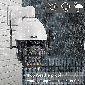 EDSACE 5MP PTZ Camera 36X Optical Zoom,Ontinuous 360° pan,Auto Tracking,Human Detection,Two Way Audio,Long Range Infrared Night Vision up to 393ft (Built-in Audio)