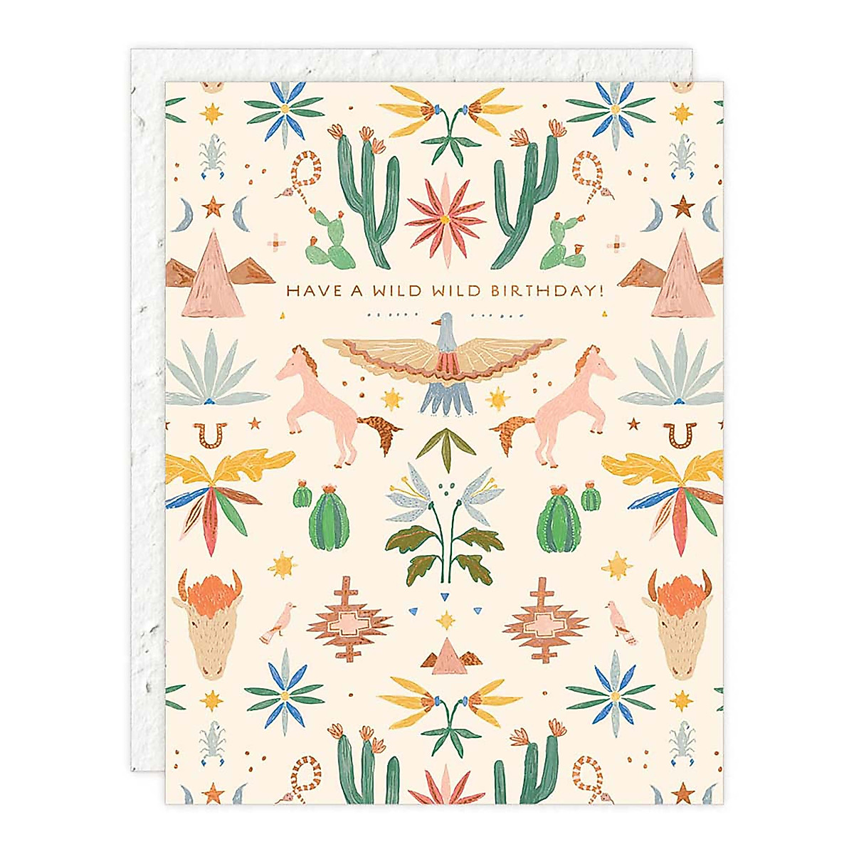 Legacy Western Toile Tan 5.5 x 4.25 Paper Birthday Greeting Seeds Card