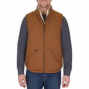 Lee Men's Workwear Canvas Vest | Winter Vest For Men | Work Vest With Pockets | Sleeveless Jacket Men - Tobacco XX-Large