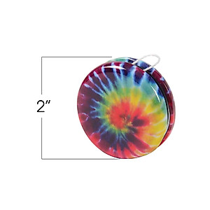 ArtCreativity Rainbow Yoyos for Kids, Pack of 12, Metal Yo-Yo Toys with Colorful Designs, Birthday Party Favors, Goodie Bag Fillers, Holiday Stocking Stuffers, Classroom Prizes