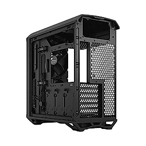 Fractal Design Torrent Compact Black - Dark Tint Tempered Glass Side Panels - Open Grille for Maximum air Intake - Two 180mm PWM Fans Included - Type C - ATX Airflow Mid Tower PC Gaming Case