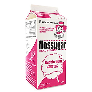 Bubble Gum Flossugar, 6-1/2 Gallon Cartons / Case