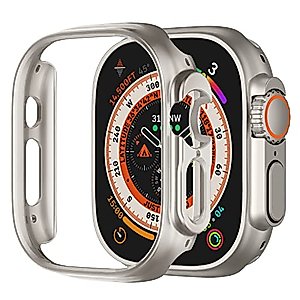 Recoppa Compatible for Apple Watch Ultra Case 49mm, Shockproof Ultra-Thin Hard PC Bumper Case All-Around Edge Protective Cover Frame[NO Screen Protector] for iWatch Accessories, Starlight