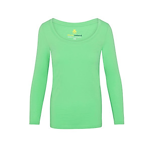 Natural Uniforms Women's Long Sleeve Extra Wide Scoop-Neck T-Shirt Under Scrub (Light Green, Medium)