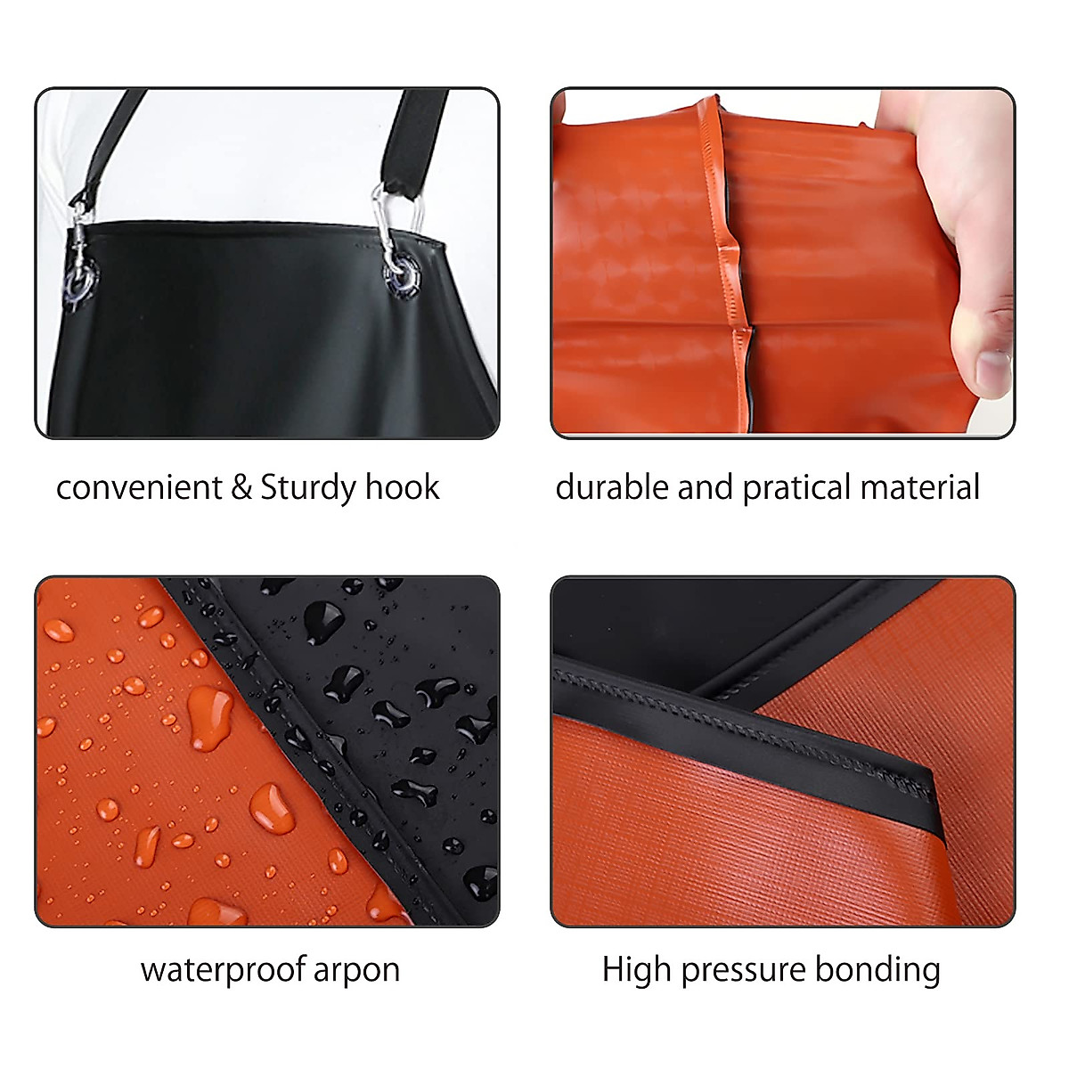 Jaspfct Waterproof Rubber Vinyl Apron,43''Waterproof Apron Dishwashing/Kitchen Cooking,Best for DishWasher, Cleaning, Butcher MD006-Blackred