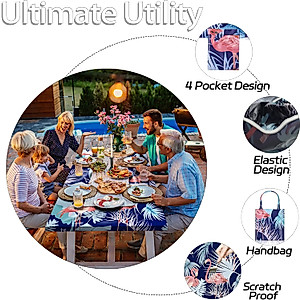 memKiya 6Ft Picnic Table Cover with Bench Covers Fitted 72×30 Inch Polyester Waterproof Dinning Tablecover Summer Outdoor Pinic Necessities Stuff Items Camper Camping Organizer Gifts Pink Flamingos