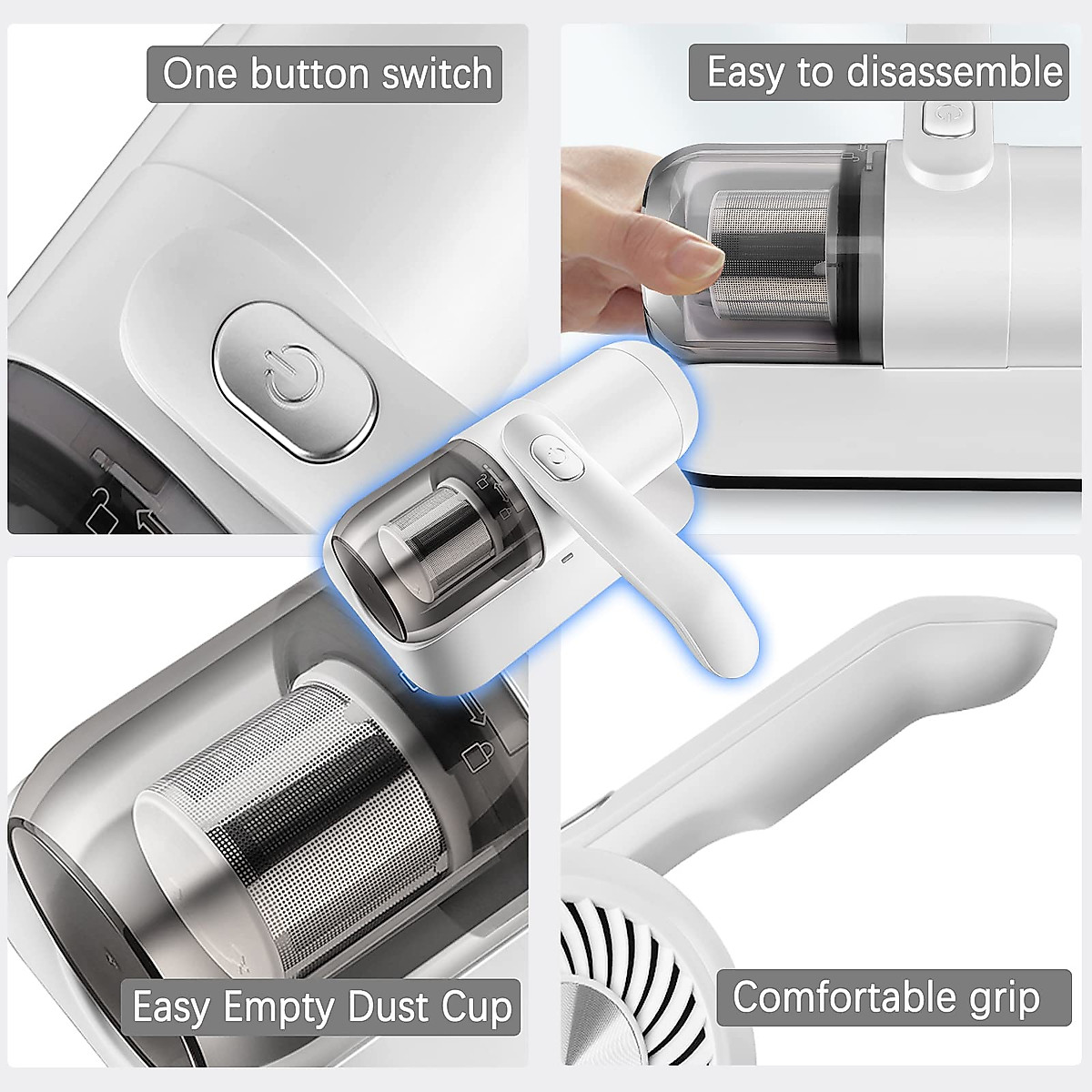 Mattress Vacuum Cleaner, Handheld Cordless UV Vacuum Effectively Clean Up Bed, Pillows, Cloth Sofas, Carpets and Ther Fabric Surfaces