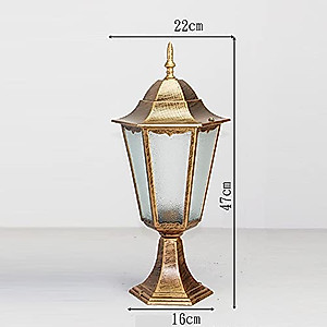 Retro Post Light Aluminum Garden Pillar Lamp Outdoor Lighting Column Lamp Waterproof IP65 Street Light Glass Lantern Gate Stigma Light Courtyard Landscape Light Fence Lawn Porch Deck Garage