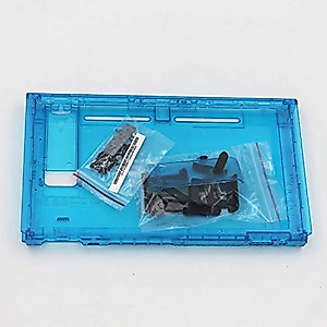 Replacement Hard Housing Shell Front Faceplate Back Cover Case with Buttons Screws Kit for Nintendo Switch NS Console (Clear Blue)