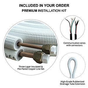 OLMO Alpic 9,000 BTU, 110/120V Ductless Mini Split AC/Heating System With Heat Pump Including 16ft Installation Kit…