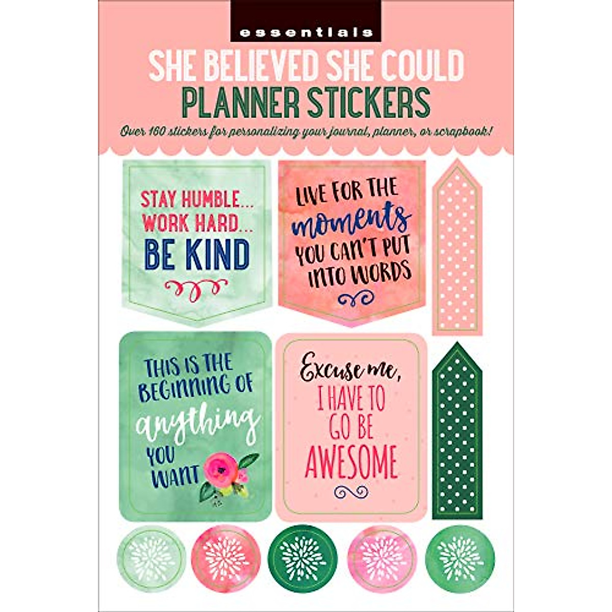 Essential Weekly Planner Stickers - She Believed She Could (Set of 160 Stickers)