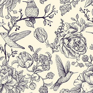CHIHUT Purple Birds Floral Wallpaper Peel and Stick Vintage Peony Floral Leaf Removable Wallpaper Waterproof Floral Contact Paper for Cabinets Shelf Lines Self Adhesive Birds Wallpaper 17.7”x100”