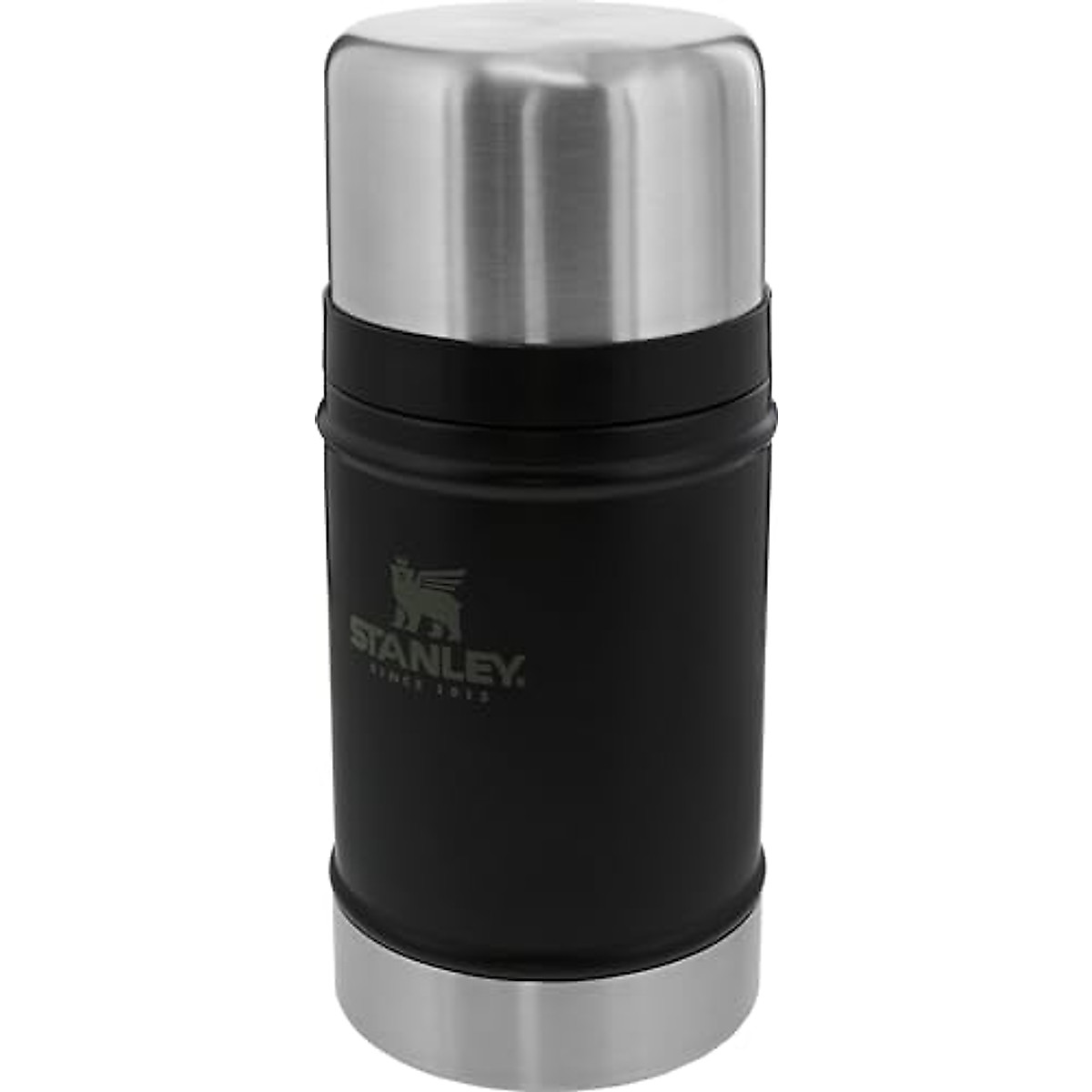 Stanley Classic Legendary Large Food Jar 24 oz | Vacuum Insulated Thermos Food Container | Wide Mouth Screw On Lid | Packable for Travel | Stainless Steel with Leakproof Lid | BPA-Free | Matte Black