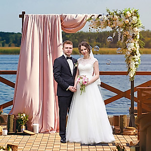 Fomcet 7.2FT Wooden Wedding Arch Stand Square Wood Arch Wedding Arbor for Ceremony Party Proposal Scene Garden Beach Forest Rustic Boho Decorations