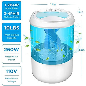 HAIFT Portable Mini Washing Machine Wash Shoes Wash Clothes and Spin-dry, Semi-Automatic, 10 lbs Capacity,Mini Washer for Apartments Camping Dorms Business Trip College Rooms (Color : Blue)