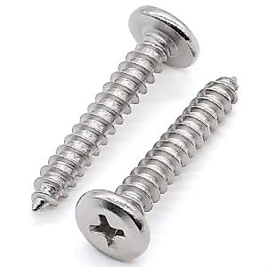 Glvaner M4 x 16mm (100 pcs) Stainless Steel Flat Round Head Phillips Drive Self Tapping Screws, 304 Stainless Steel 18-8, Sheet Metal Screws, Wood Screws