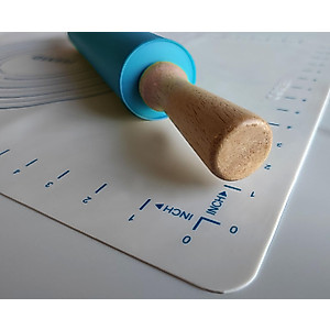 Rolling Pin Pastry Mat, Silicone Rolling Pins for Baking, Thick Nonstick Silicone Mat - Large Rolling Pin, 17” Pastry Roller Dough Roller chapati rolling board, Roti Mat Roller Pie Mat for Rolling