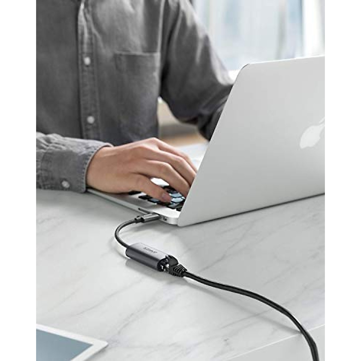 Anker USB 3.0 to Ethernet Adapter, PowerExpand USB 3.0 to Gigabit Ethernet Adapter, Aluminum Portable USB-A Adapter Compatible for MacBook Pro 2015, MacBook Air 2017, and More